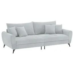 Big-Sofa Home Affaire "Blackburn II" Sofas Gr. B/H/T: 260cm x 71cm x 108cm, Microfaser, grau (novaclean avanti 3 silber) Wahlweise mit Kaltschaumpolsterung bis 140 kg belastbar