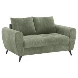 2-Sitzer Home Affaire "Blackburn II" Sofas Gr. B/H/T: 160cm x 71cm x 90cm, Velours, grün (dolce 11 grün) Wahlweise mit Kaltschaumpolsterung bis 140 kg belastbar