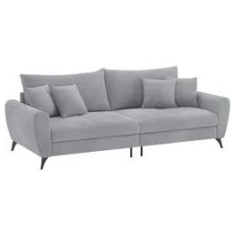 Big-Sofa Home Affaire "Blackburn II" Sofas Gr. B/H/T: 260cm x 71cm x 108cm, Microfaser, grau (memphis 45 grau) Wahlweise mit Kaltschaumpolsterung bis 140 kg belastbar