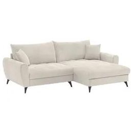 Ecksofa Home Affaire "Blackburn II" Sofas Gr. B/H/T: 246cm x 71cm x 170cm, Soft clean, Recamiere rechts, beige (novaclean avanti 4 ecru) Wahlweise mit Kaltschaumpolsterung bis 140 kg belastbar