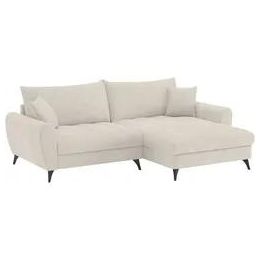 Ecksofa Home Affaire "Blackburn II" Sofas Gr. B/H/T: 246cm x 71cm x 170cm, Cord, Recamiere rechts, beige (stripes 8622 narur) Wahlweise mit Kaltschaumpolsterung bis 140 kg belastbar