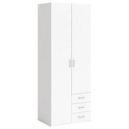 Kleiderschrank Inosign "Space Drehtürenschrank, Aufbewahrung Kasten Schrank Stauraum", weiß, B:78cm H:200,4cm T:49,5cm, Spanplatte, Schränke, Kinderkleiderschrank, Breite 78, 115,8 oder 154 cm, mit je 3 Schubkästen, innen Einlegeböden