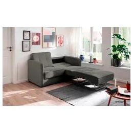 Schlafsofa Inosign "Milano" Sofas Gr. B/H/T: 147cm x 89cm x 87cm, Struktur fein, 2-Sitzer mit zwei einzeln ausziehbaren Liegefunktionen, grau (anthrazit) zwei einzeln ausziehbare Liegefunktionen