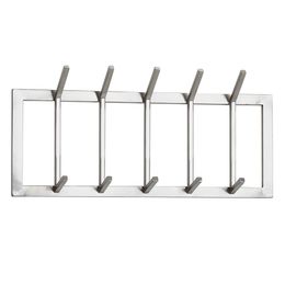 Wohnling Wandgarderobe Metall Silber 65x30x10 cm