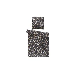 CS Schmal como Satin Bettw&auml;sche Romantic Floral &brvbar; schwarz &brvbar; Ma&szlig;e (cm): B: 135 &raquo; Sconto