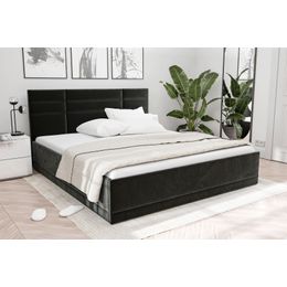 Polsterbett "Prag", grau (anthrazit), B:160cm L:210cm, Bezug 100% Polyester, Polsterung: Polsterwatte, Material Gestell: gepolsterter Holzwerkstoff, Westfalia Schlafkomfort, Betten, 3 Matraztenarten wählbar, mit und ohne Bettkasten