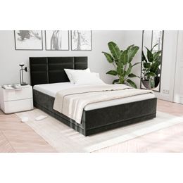 Polsterbett "Prag", grau (anthrazit), B:140cm L:210cm, Bezug 100% Polyester, Polsterung: Polsterwatte, Material Gestell: gepolsterter Holzwerkstoff, Westfalia Schlafkomfort, Betten, 3 Matraztenarten wählbar, mit und ohne Bettkasten