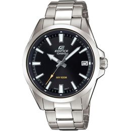 Quarzuhr CASIO EDIFICE "EFV-100D-1AVUEF", silber (edelstahlfarben, silberfarben), Armbanduhren, Herren, Armbanduhr, Herrenuhr, bis 10 bar wasserdicht, Datum, Leuchtindizes