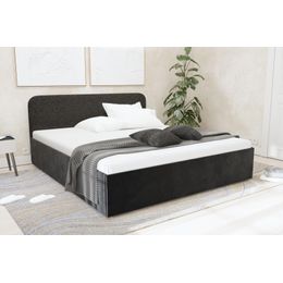 Polsterbett "Shawn", schwarz, L:210cm, Bezug Kopfteil: Teddy-Stoff: 100% Polyester, Bezug Bettgestell: Microvelours 100% Polyester, Polsterung: Polsterwatte, Material Gestell: gepolsterter Holzwerkstoff, Westfalia Schlafkomfort, Betten, zwei verschiedene Liegehöhen wählbar