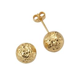 Paar Ohrstecker Firetti "Schmuck Geschenk Gold 375 Ohrschmuck rund diamantiert" Ohrringe Gr. 6, Gelbgold 375, goldfarben Damen