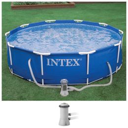 Framepool Intex "Metal Frame" Schwimmbecken Gr. Ø/B/H/L: 305cm x Breite Höhe 76cm x Länge, 4500 l, blau ØxH: 305x76 cm