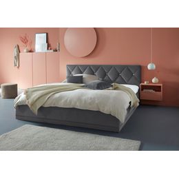 Polsterbett "Adamas", grau (anthrazit), L:210cm, Bezug: 100% Polyester, Polsterung: Polsterwatte, Material Gestell: gepolsterter Holzwerkstoff, Westfalia Schlafkomfort, Betten, auch mit Bettkasten, Knopfheftung mit Strasssteinen