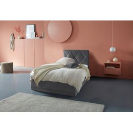 Polsterbett "Adamas", grau (anthrazit), L:210cm, Bezug: 100% Polyester, Polsterung: Polsterwatte, Material Gestell: gepolsterter Holzwerkstoff, Westfalia Schlafkomfort, Betten, auch mit Bettkasten, Knopfheftung mit Strasssteinen