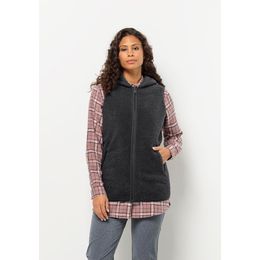 Fleeceweste Jack Wolfskin "HIGH CURL LONG VEST W", Damen, Gr. L (42/44), schwarz, Hauptmaterial: 100% Polyester; Futter: 100% Polyester (recycled), Westen