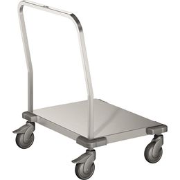 B.PRO BLANCO Edelstahl-Plattformwagen, Tragfähigkeit 100 kg, rostfrei, Ladefläche LxB 940 x 700 mm