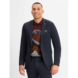 Finshley & Harding Finshley & Harding London Baukasten-Sakko Herren Slim Fit Baumwolle kariert, marine