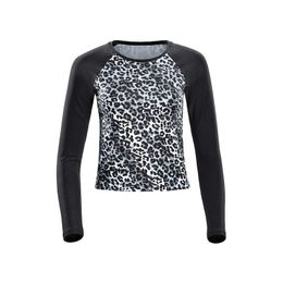 WINSHAPE Langarmshirt »AET119LS« Cropped Functional Light and Soft schneeleopard-schwarz XL XL Cropped Long Sleeve Top mit Rundhalsausschnitt