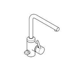 Kludi L-INE Küchenarmatur Multi Armatur 428160577 chrom, schwenkbarer Auslauf, mit Absperrung