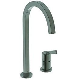 Ideal Standard Küchen-2-Loch-Armatur BD423A5 magnetic grey, mit hohem eckigen Rohrauslauf