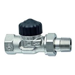Heimeier Thermostat-Ventilunterteil Standard Durchgang 3/8", Rotguss vernickelt 220201000
