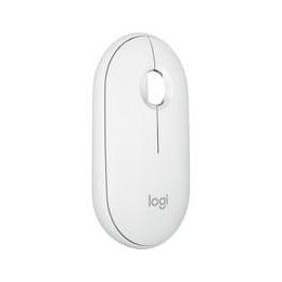 Logitech Pebble Mouse 2 M350s, Maus wei&szlig;, Bluetooth, f&uuml;r Windows/macOS/iPadOS/Android/ChromeOS/Linux