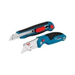 Bosch Cuttermesser-Set Professional, 2-teilig, Teppichmesser blau, f&uuml;r Abbrechklingen und Trapezklingen