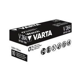 Varta Silberoxid-Knopfzelle 364, Batterie silber, 10 St&uuml;ck