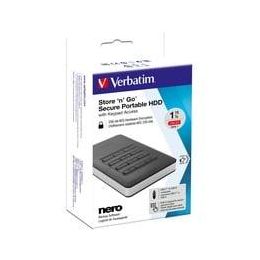 Verbatim Store 'n' Go Secure 1 TB, Externe Festplatte schwarz/silber, USB-C 3.2 (5 Gbit/s)