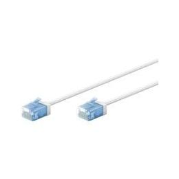 goobay Ultraflexibles Cat.6a Patchkabel slim, U/UTP wei&szlig;, 5 Meter, extrakurze Stecker