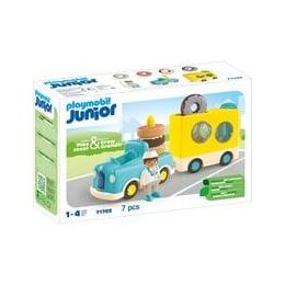 Playmobil 71702 Junior: Verrückter Donut Truck mit Stapel- und Sortierfunktion, Konstruktionsspielzeug