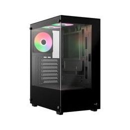 Aerocool Pivot-G-BK-v3, Tower-Geh&auml;use schwarz, Tempered Glass x 2