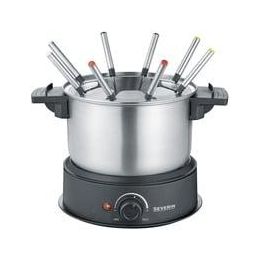 Severin Fondue FO 2470 edelstahl/schwarz, 1.500 Watt, Topf 1,4 Liter