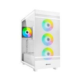 Sharkoon Rebel C50 RGB, Tower-Geh&auml;use wei&szlig;, Geh&auml;rtetes Glas