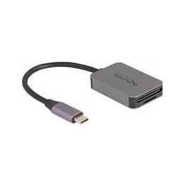 Delock USB Type-C Card Reader f&uuml;r SD oder Micro SD Speicherkarten, Kartenleser grau