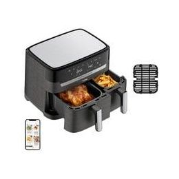 Tefal Doppel-Hei&szlig;luftfritteuse Dual Easy Fry & Grill schwarz, 2.700 Watt, 2 K&ouml;rbe 5,2 Liter + 3,1 Liter