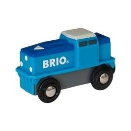 Brio World Blaue Frachtlok mit Batterie, Spielfahrzeug blau/wei&szlig;