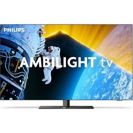 Philips 55OLED849/12, OLED-Fernseher 139 cm (55 Zoll), dunkelgrau, UltraHD/4K, WLAN, Ambilight, Dolby Vision, HDR, 120Hz Panel