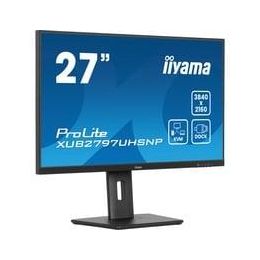 iiyama Prolite XUB2797UHSNP-B1, LED-Monitor 68.5 cm (27 Zoll), schwarz (matt), 4K UHD, IPS, USB-C-Dock, KVM-Switch, RJ45
