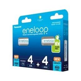 Panasonic Akku eneloop 4+4 Kombi 1,2V, 4x Micro AAA + 4x Mignon AA 8 St&uuml;ck