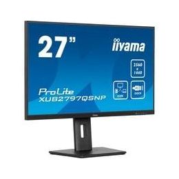iiyama ProLite XUB2797QSNP-B1, LED-Monitor 68.5 cm (27 Zoll), schwarz (matt), WQHD, IPS, USB-C-Dock, KVM-Switch, RJ45, 100Hz Panel