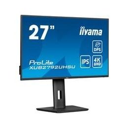 iiyama ProLite XUB2792UHSU-B6, LED-Monitor 68.5 cm (27 Zoll), schwarz (matt), UltraHD/4K, IPS, HDMI, DP, USB-C, USB-Hub