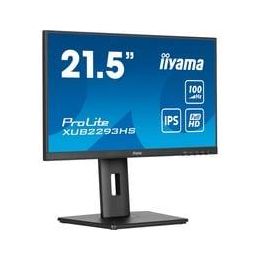 iiyama ProLite XUB2293HS-B6, LED-Monitor 54.5 cm (21.5 Zoll), schwarz (matt), FullHD, IPS, HDMI, DP, 100Hz Panel