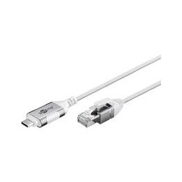 goobay Ethernet-Adapterkabel USB-C 3.2 Gen2 > RJ-45, Slim wei&szlig;, 10 Meter