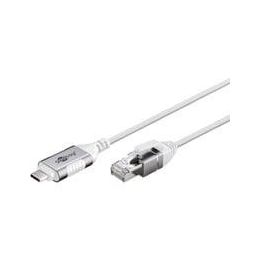 goobay Ethernet-Adapterkabel USB-C 3.2 Gen2 > RJ-45, Slim wei&szlig;, 5 Meter