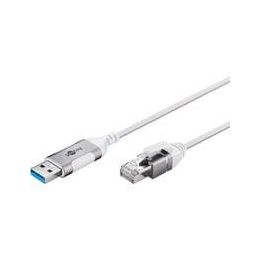 goobay Ethernet-Adapterkabel USB-A 3.2 Gen1 > RJ-45, Slim wei&szlig;, 1 Meter