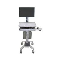 Ergotron WorkFit-C Single LD, mobiler Steh-Sitz Arbeitsplatz 24-198-055, Arbeitstisch grau