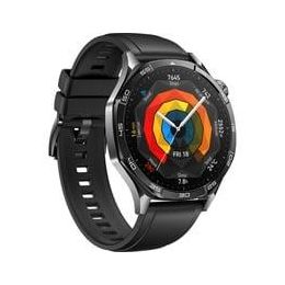 Huawei Watch GT5 46mm (Vili-B19F), Smartwatch dunkelgrau, schwarzes Fluorelastomerarmband