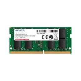 A-DATA SO-DIMM 16 GB DDR4-3200 (2x 8 GB) Dual-Kit, Arbeitsspeicher gr&uuml;n, AD4S32008G22-DTGN, Premier