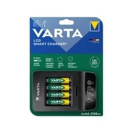 Varta LCD Smart Charger+, Ladeger&auml;t inkl. 4x Mignon, AA, 2100 mAh