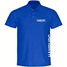 multifanshop® Poloshirt - Hamburg - Brust & Seite - Druck weiß